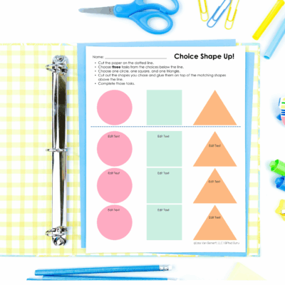Differentiation Menu Shape Up Freebie – Gifted Guru