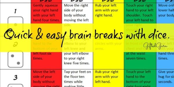 Quick and easy brain breaks with dice! – Gifted Guru