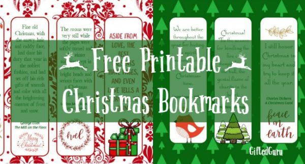 Free Printable Christmas Bookmarks – Gifted Guru