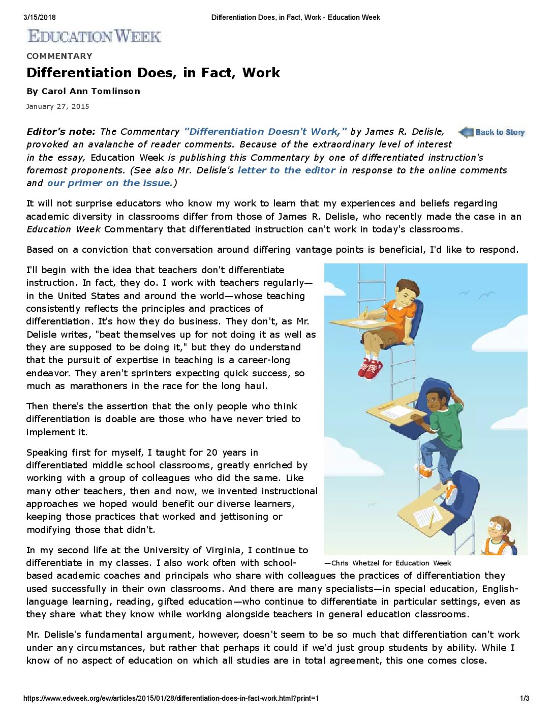 Differentiation Does, in Fact, Work – Education Week – Gifted Guru