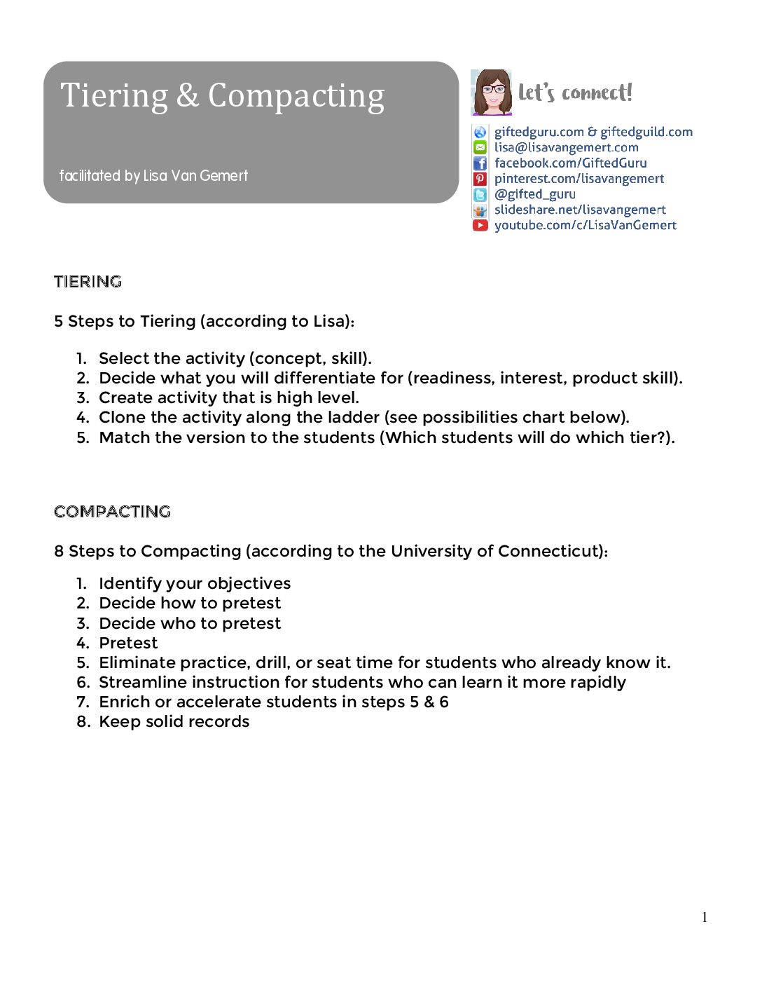 Tiering and Compacting Digital Handout – Gifted Guru