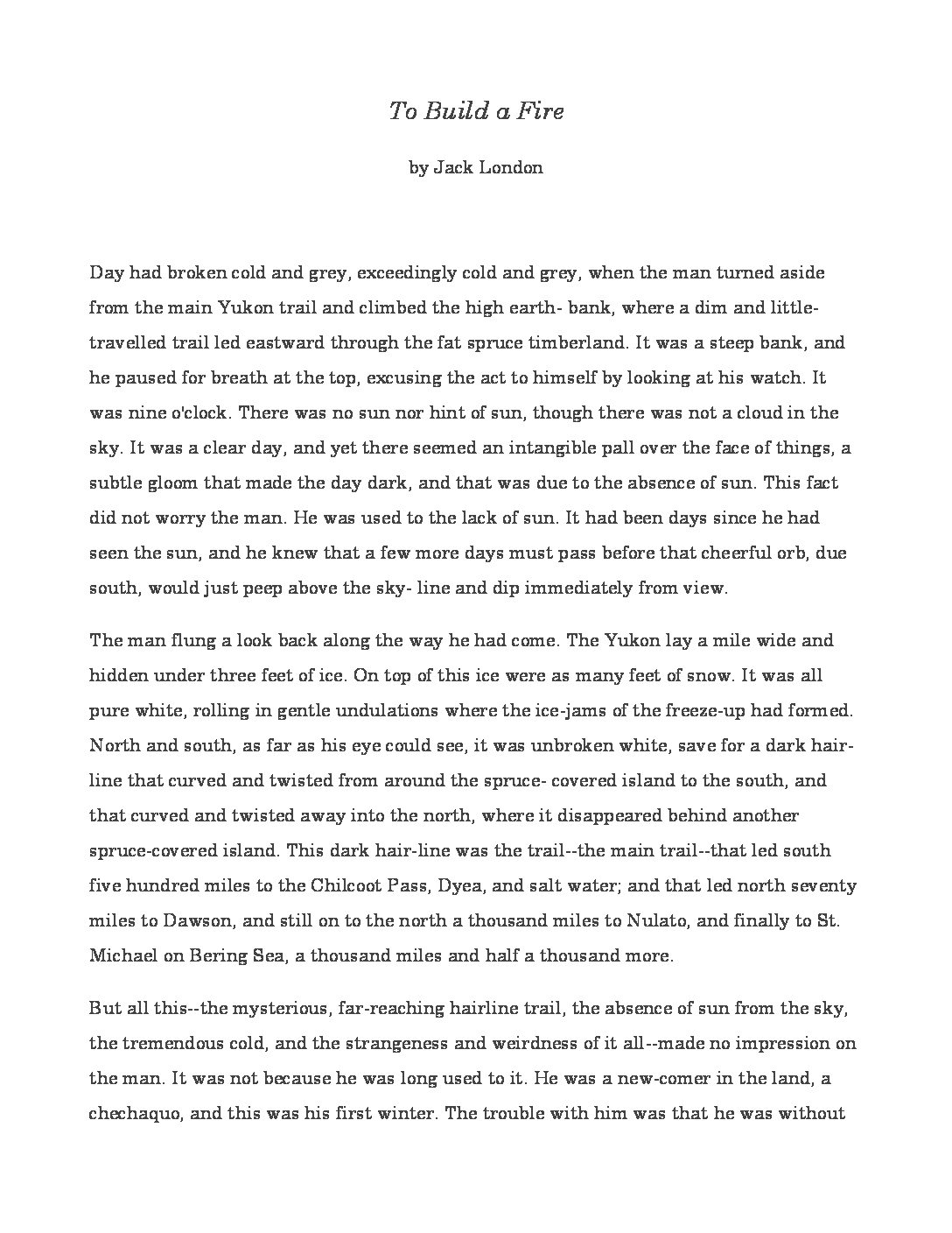 To Build a Fire – Gifted Guru