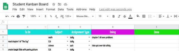 Digital Kanban Board for Students – Gifted Guru