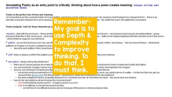 Depth and Complexity Poetry Annotation Activity – Gifted Guru