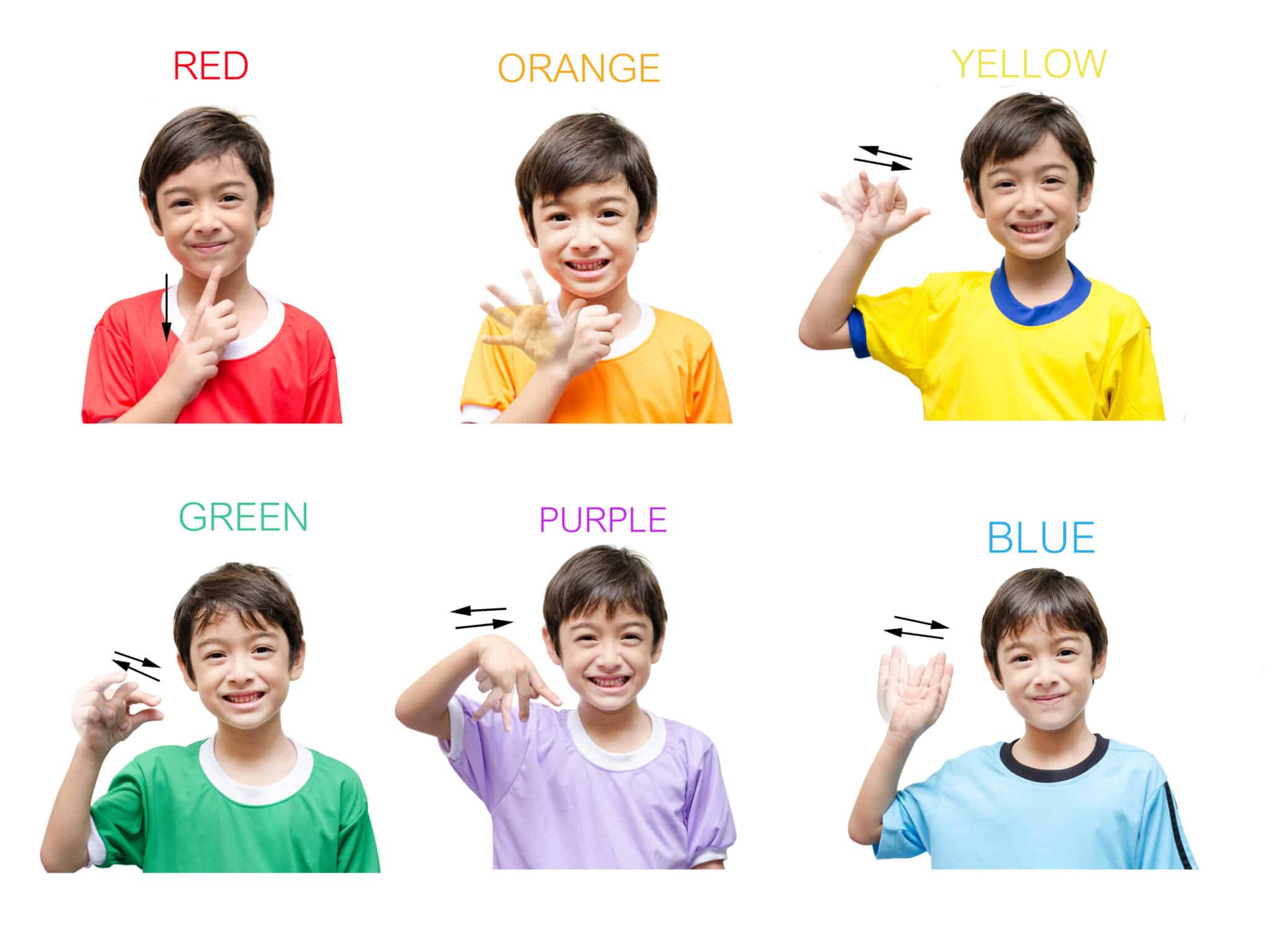 Color Kid Hand Sign Language On White Background Gifted Guru